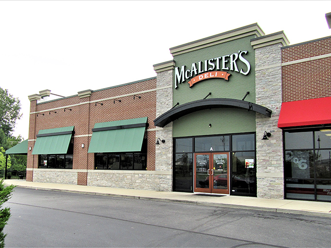 Sandwich sophistication! McAlister's blend of brick, stone and those signature green awnings creates a welcoming atmosphere that's a cut above your average deli experience.