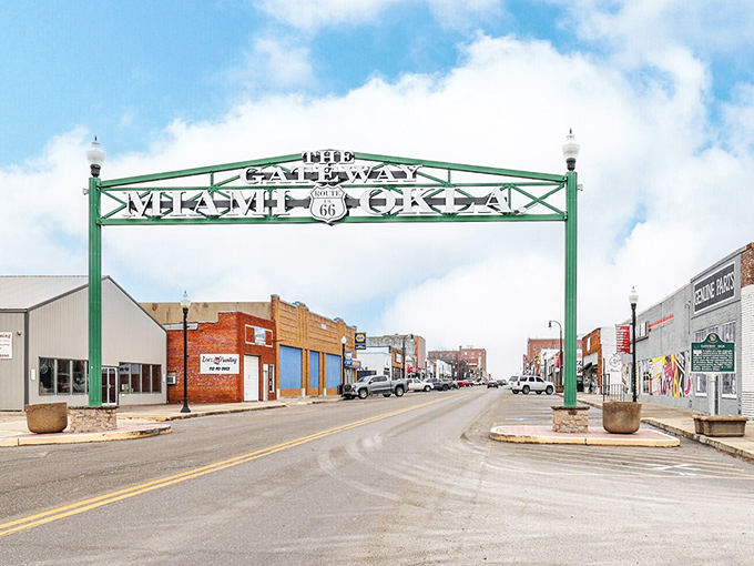 The iconic Route 66 gateway welcomes travelers to authentic small-town American experiences.