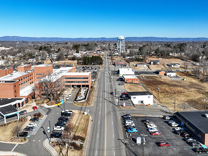 The town's main street stretches out like a scene from television's golden age of storytelling.