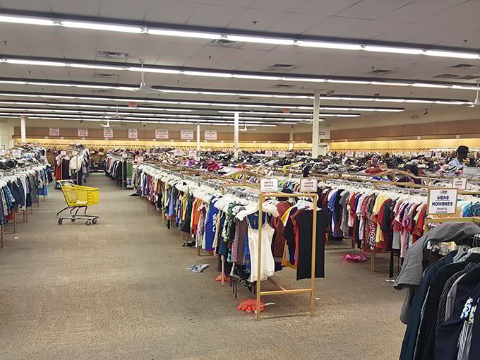 Downtown Elizabeth's thrifting gem stands ready with racks of possibilities behind that bold red and black storefront.
