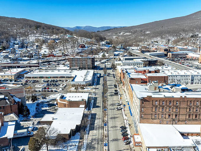 Winter wonderland on a budget! North Adams' snow-capped scene offers cold-weather charm without the freezing effect on your bank account.