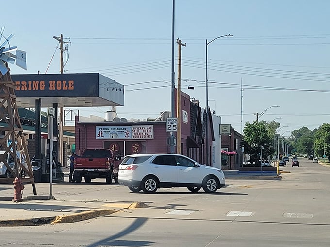 Those sturdy limestone buildings and wide streets create the perfect setting for this classic Western town.