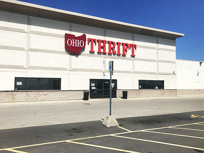 The massive Ohio Thrift Store building suggests warehouse-sized selection for the most dedicated treasure seekers.