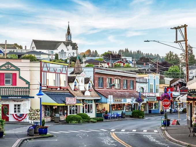 Norwegian heritage comes alive in colorful buildings that transport you straight to Scandinavian shores.