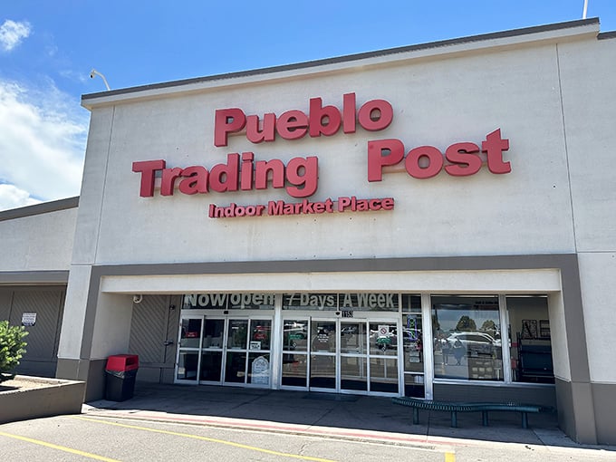 Simple storefronts often hide the biggest surprises - Pueblo's trading post proves this rule perfectly.