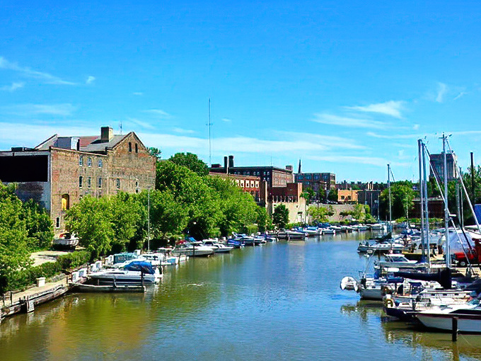 The Root River rushes through Racine with the enthusiasm of a local telling you about their favorite diner.