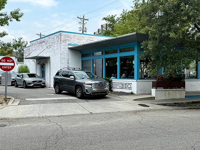 Rodney Scott's modern blue building houses centuries-old cooking traditions &ndash; the best kind of time machine.