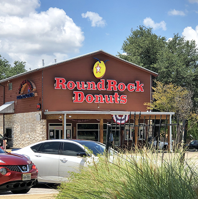 Round Rock Donuts' rustic charm and bold signage stand out like a friendly howdy in building form. That Texas star isn't just decoration&mdash;it's a quality guarantee.