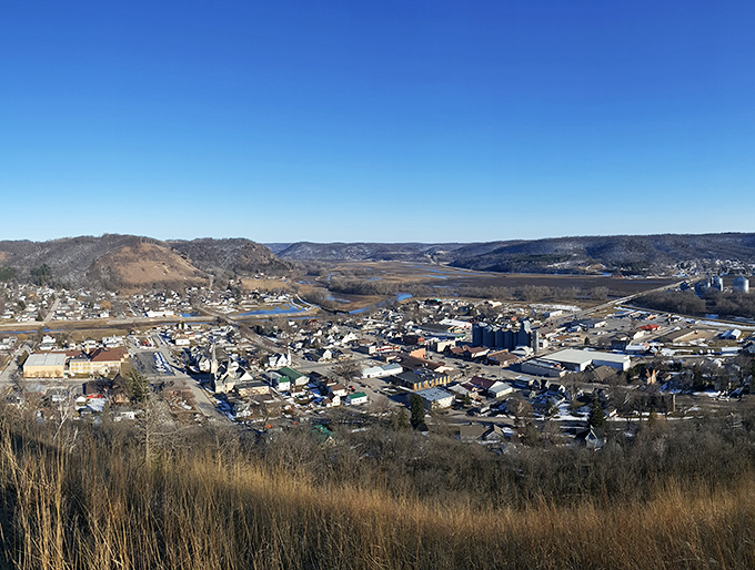 Rushford's valley setting looks like someone dropped a charming town between nature's bookends. Affordable views included!