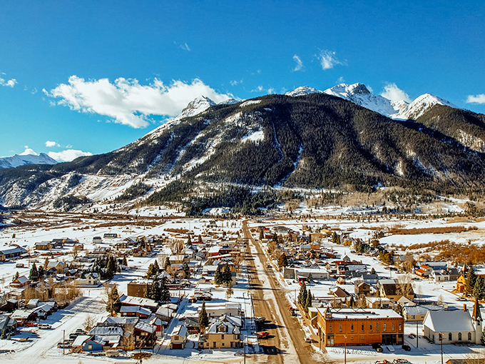 Silverton's snowy streets transport you back to mining days when life moved slower and neighbors mattered.