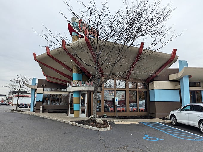 Skylark Diner's space-age design looks like it could blast off after serving you the best Belgian waffle in the galaxy.