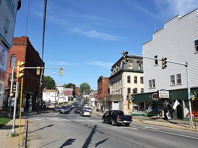 Spencer&rsquo;s downtown blends historic brick buildings and local shops, offering a glimpse of small-town life that still beats with authentic New England character.