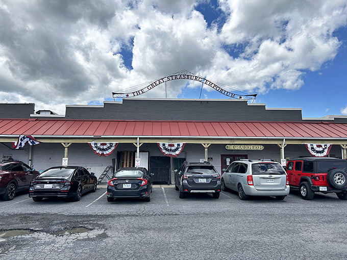 The Great Strasburg Emporium welcomes visitors with patriotic bunting and small-town charm that's increasingly rare these days.