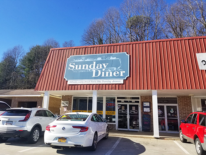 Sunday Diner's modest sign belies the not-so-modest portions waiting to challenge your belt inside.