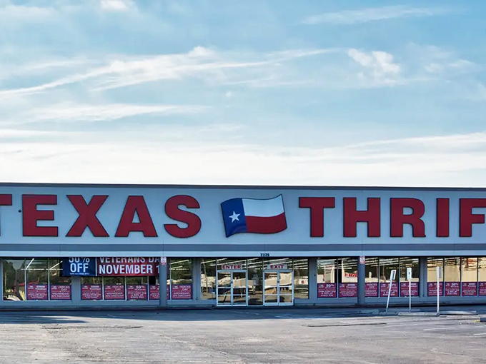 Texas Thrift's bold signage and state pride make it impossible to miss. A temple to the art of the secondhand find!