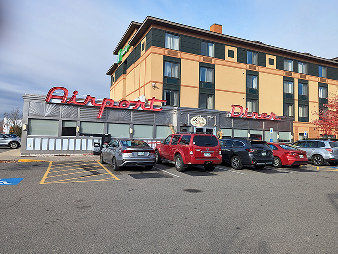 Where jets meet eggs - this unique diner offers runway views with your morning meal, making breakfast an adventure.