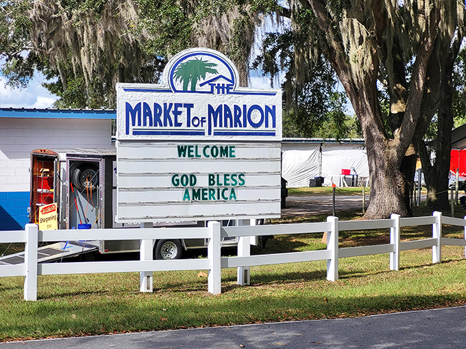 "Welcome" says the Market of Marion sign, understating the wonderland of treasures that await inside.