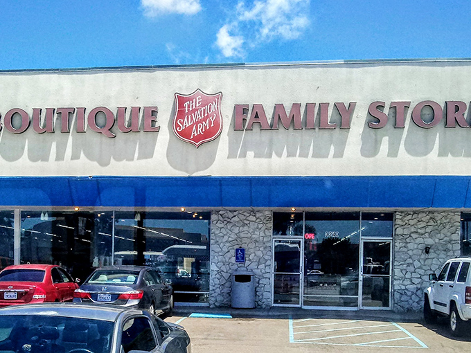 The Salvation Army's red shield logo promises both community service and incredible deals under one convenient roof.