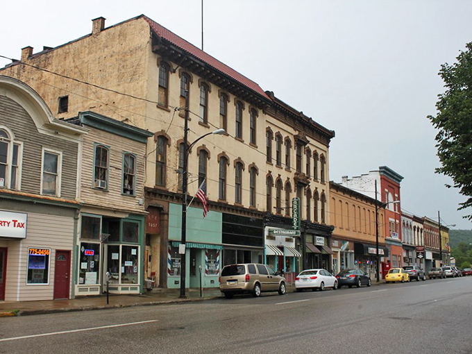 Titusville's Victorian-era buildings stand proudly along the main street, a colorful reminder of its oil-boom heritage.