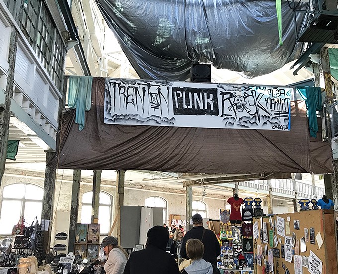 Underground vibes meet vintage treasures - where punk rock attitude transforms ordinary flea market browsing into rebellion.