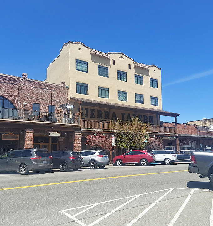 Truckee's historic downtown blends old-west charm with modern mountain living in this perfectly preserved main street scene.