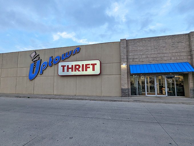 Classic thrift store charm meets modern organization - proof that good deals never go out of style.