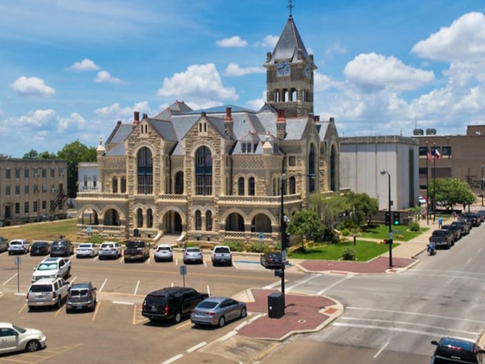 Victoria's downtown rises from the prairie like a testament to Texas determination and good planning.