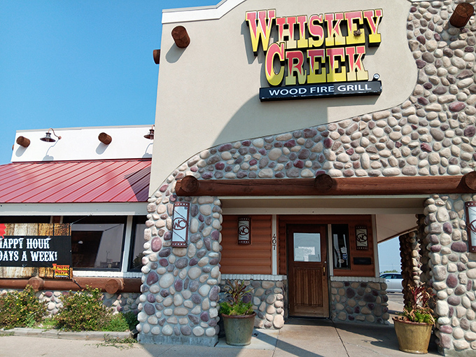 This stone-clad building looks like a mountain lodge but serves up Nebraska barbecue magic instead.