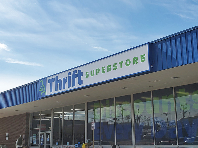 Night falls but 2nd Ave's illuminated sign shines on, guiding night owls to late-evening bargain hunting.
