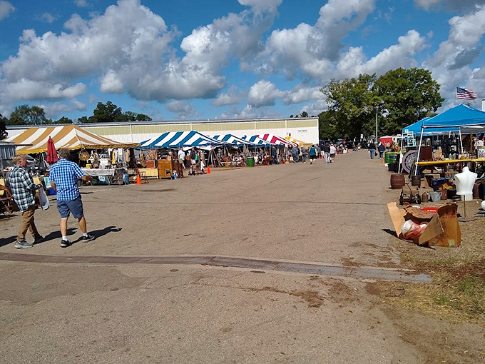 The fairground transforms into a time-traveler's marketplace where that perfect piece of history is waiting in the next booth.
