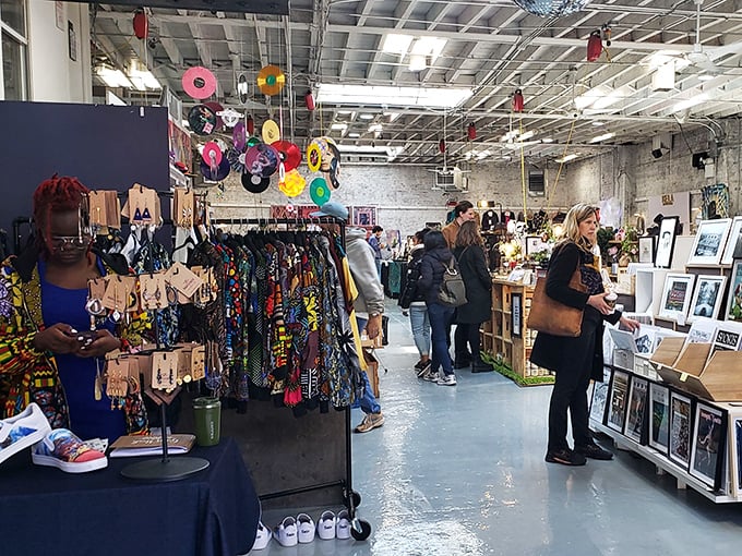 Organized aisles showcase vintage finds where every booth tells its own unique story.