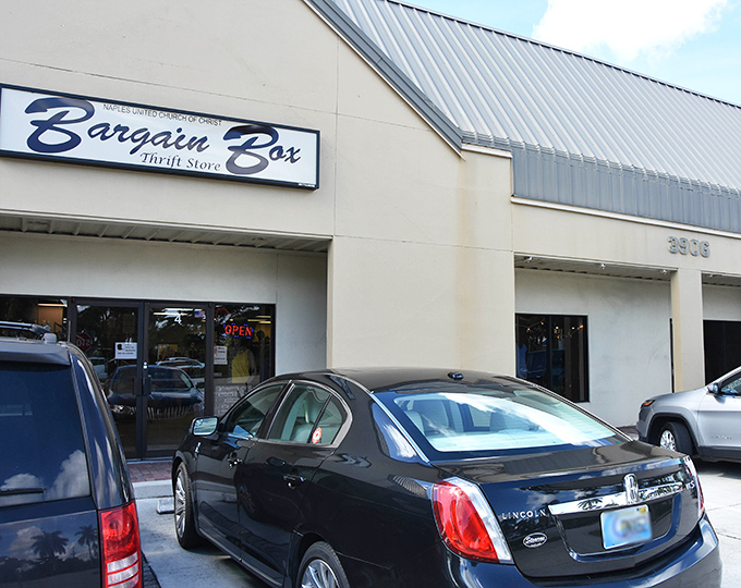 Simple, elegant, and packed with treasures&mdash;Bargain Box's exterior mirrors its approach to thrifting. Quality finds without the markup!