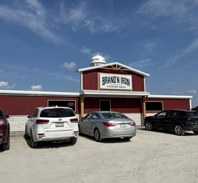 Red as a sunset and twice as welcoming - this is what country dining should look like.