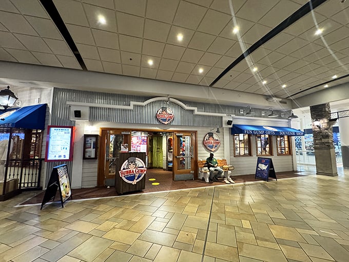 The themed restaurant's cheerful facade promises fun, shrimp, and maybe a few Forrest Gump quotes too.