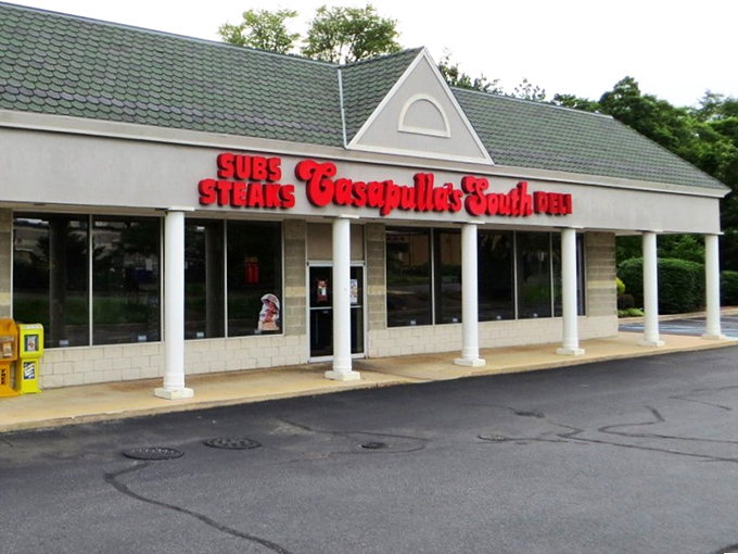 Modern convenience meets traditional Italian craftsmanship - where busy retail meets unhurried sandwich artistry perfectly.