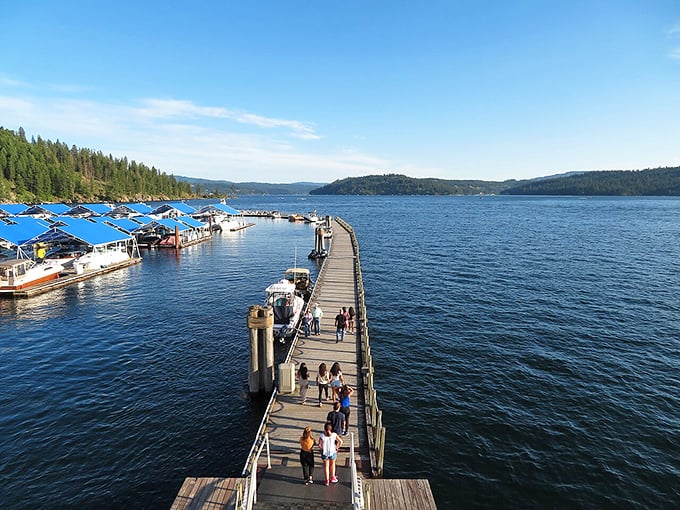 This wooden boardwalk stretching over Lake Coeur d'Alene practically begs you to take a sunset stroll with ice cream in hand.