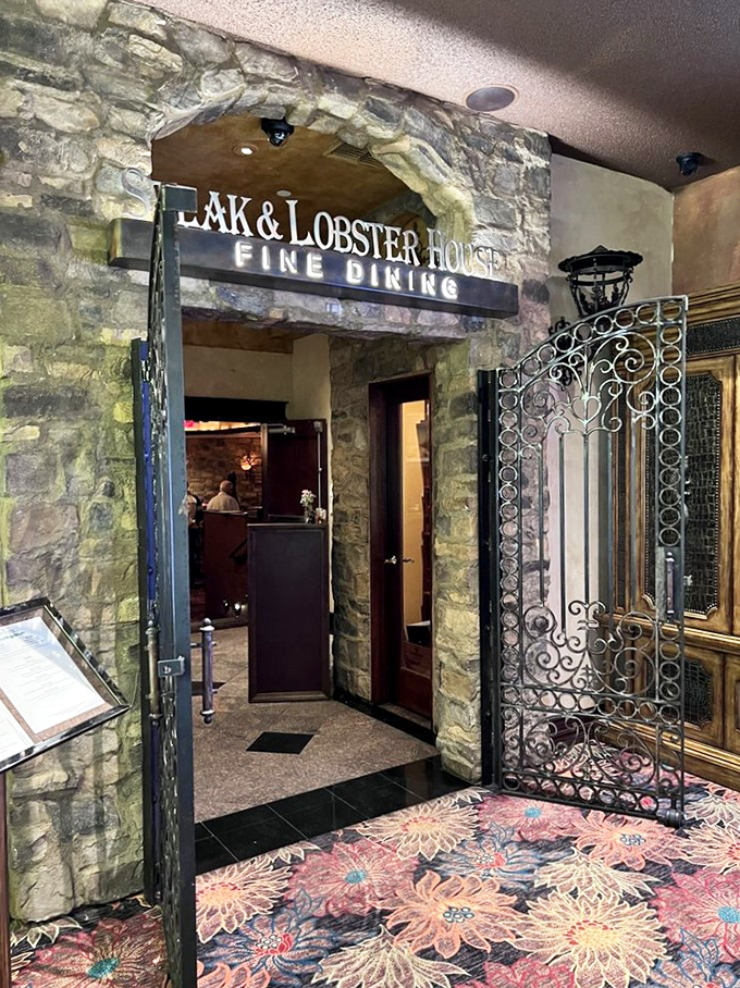 Stone and wood create the perfect mountain setting for enjoying prime beef after a day at Lake Tahoe.