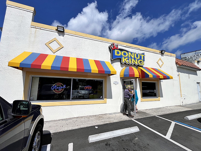 The colorful awning is just a preview of the vibrant flavors waiting inside this roadside gem of sugary delight.