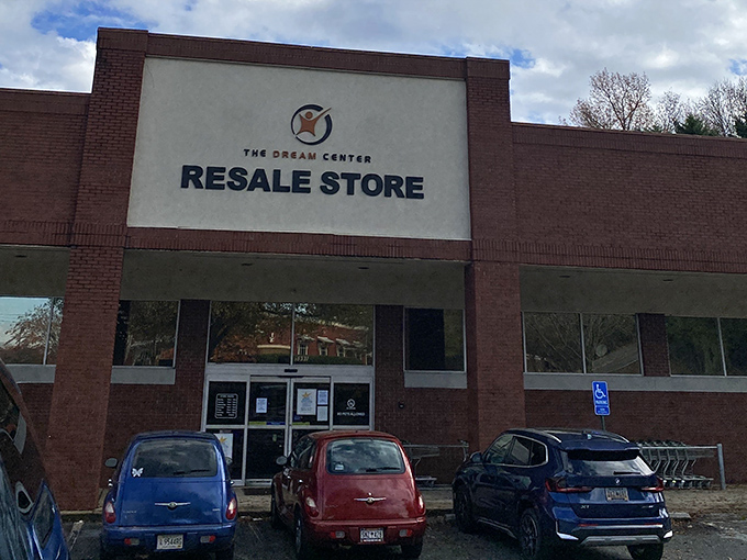 Fall trees frame this Dream Center location, where seasonal inventory changes as regularly as the leaves outside.