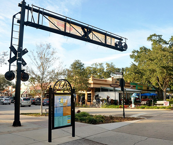 Historic railroad crossing marks the heart of Dunedin where Scottish heritage and Florida sunshine blend into one delightful experience.