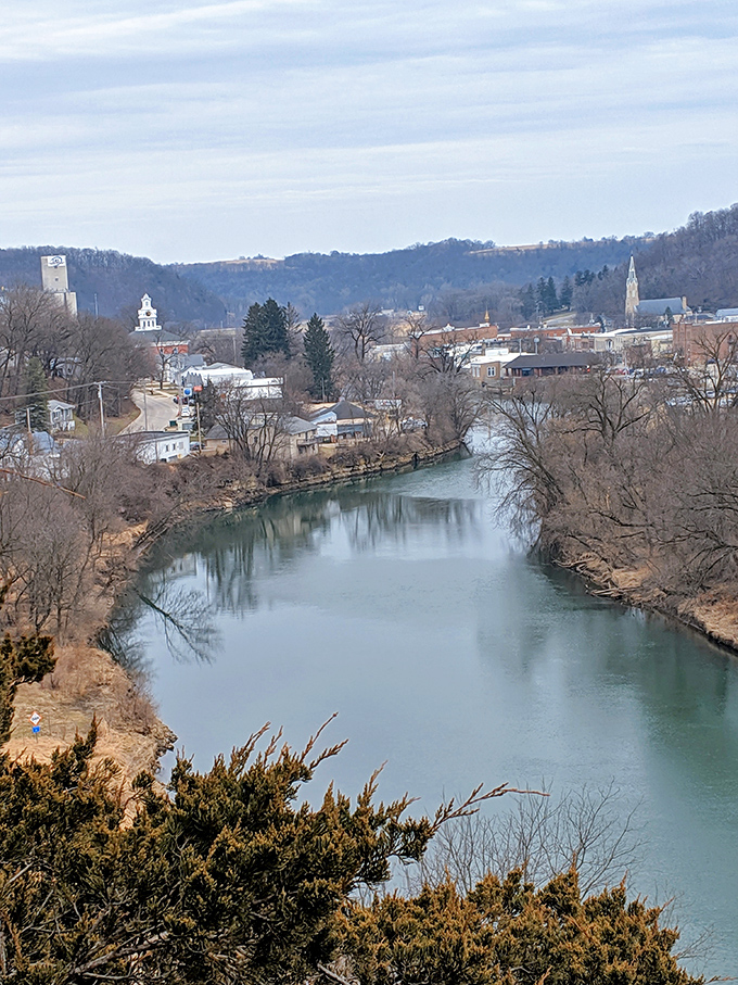 Those dramatic limestone bluffs frame this Turkish-named town like nature's own cathedral walls protecting a precious American treasure below.