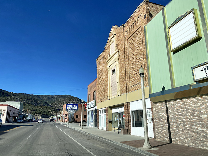 The Barr sign stands proud - a neon beacon in this high desert hideaway. 