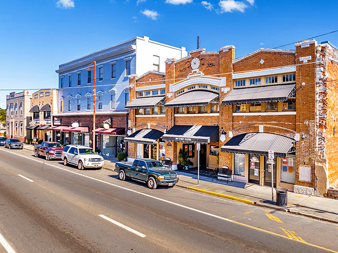 Downtown Eustis buildings stand as colorful reminders that Florida charm doesn't always come with a Florida price tag.