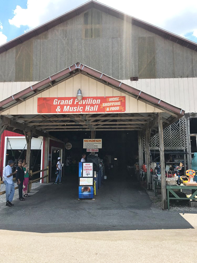 That covered pavilion protects both shoppers and merchandise - smart design meets serious treasure hunting.