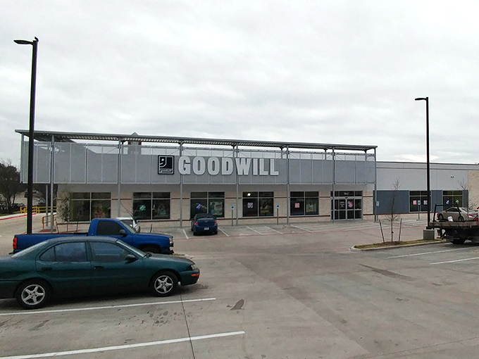 The sleek facade of Goodwill Central Texas&rsquo; Clocktower location proves that treasure hunts can start before you even walk inside.