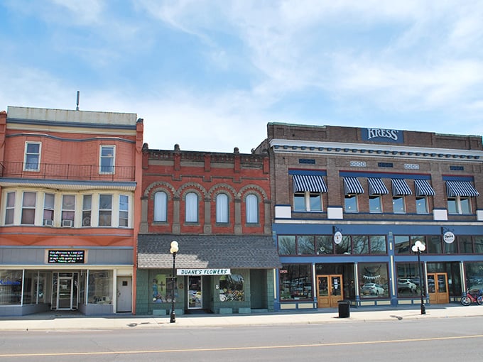 The storefronts rising behind Main Street serves as a reminder that some Kansas towns still revolve around community squares.