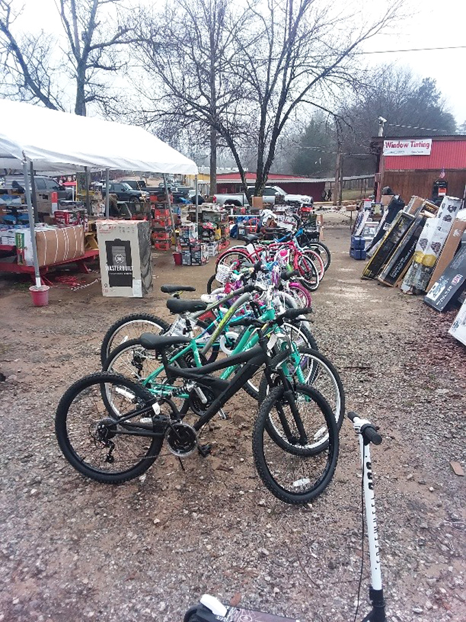 Those bicycles lined up like colorful soldiers remind you that practical treasures await patient hunters.