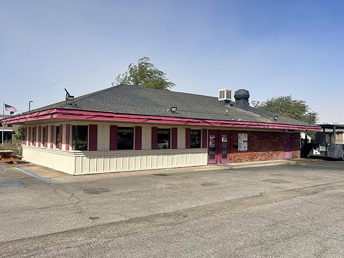 The no-nonsense roadside appeal of Jessie Rae's BBQ &ndash; where the building is as straightforward as the smoking technique.