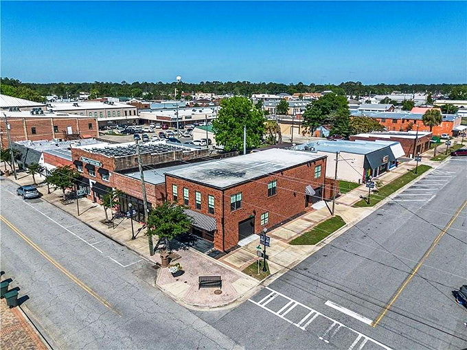 An aerial view of Jesup highlights its inviting blend of historic architecture and accessible living&mdash;proof that small-town charm and affordability can go hand in hand.