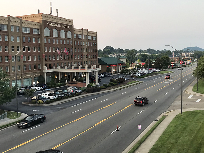 The Carnegie Hotel stands proud like a grand dame who still knows how to throw a party.
